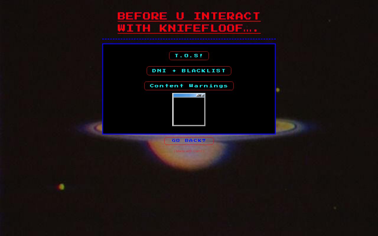 Knifefloofs TOS, DNI, n’ BYI